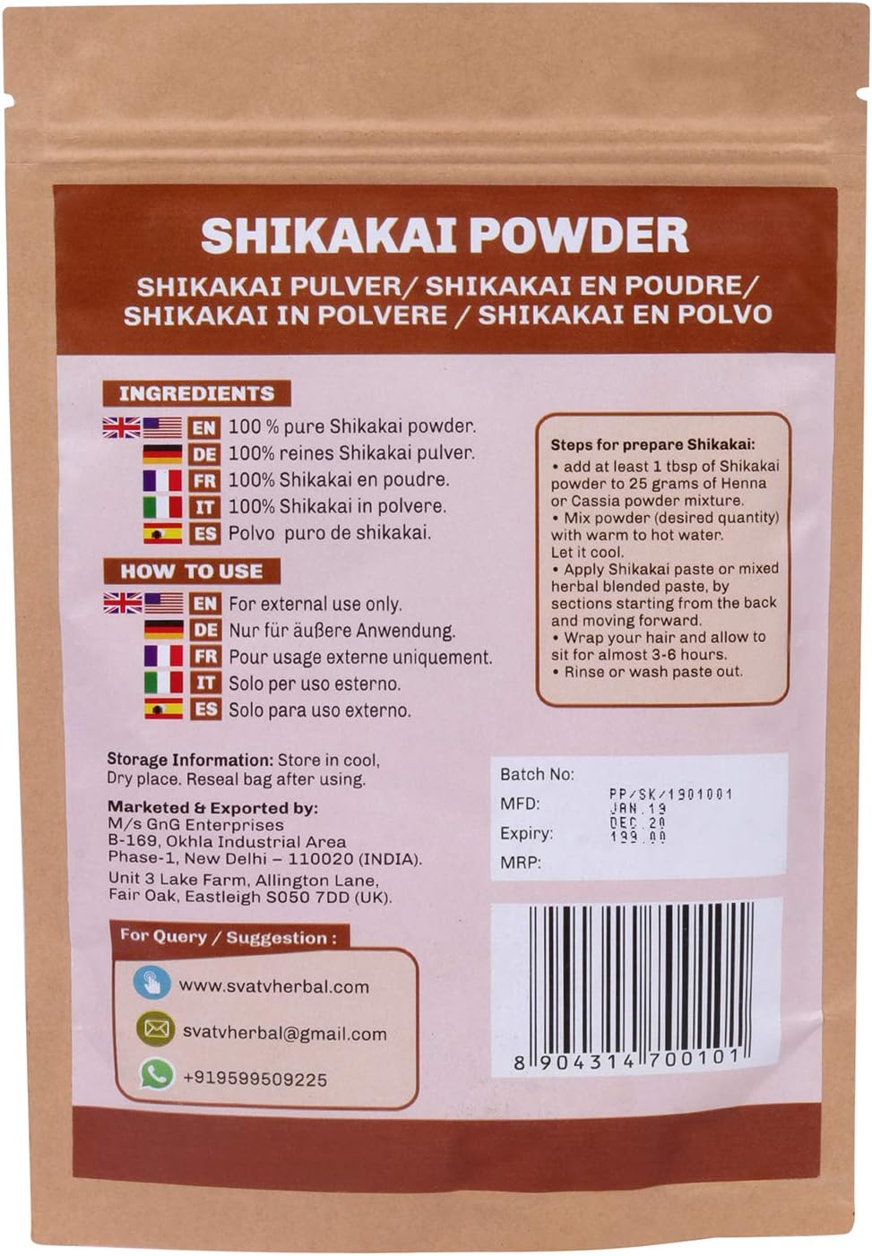 SVATV – Natural Shikakai Powder II Acacia concinna Fruit Pods Powder II ...