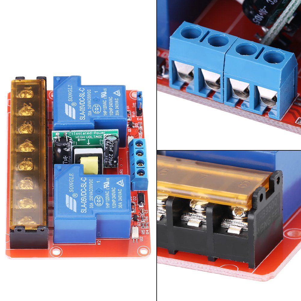 Mua Akozon 2 Channel Relay Module AC100V-250V 30A DC5V High Power High / Low Level Trigger ...