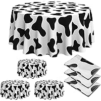 Amazon.com: Cow Print Tablecloth Round Tablecloth, 84 Inch Plastic ...