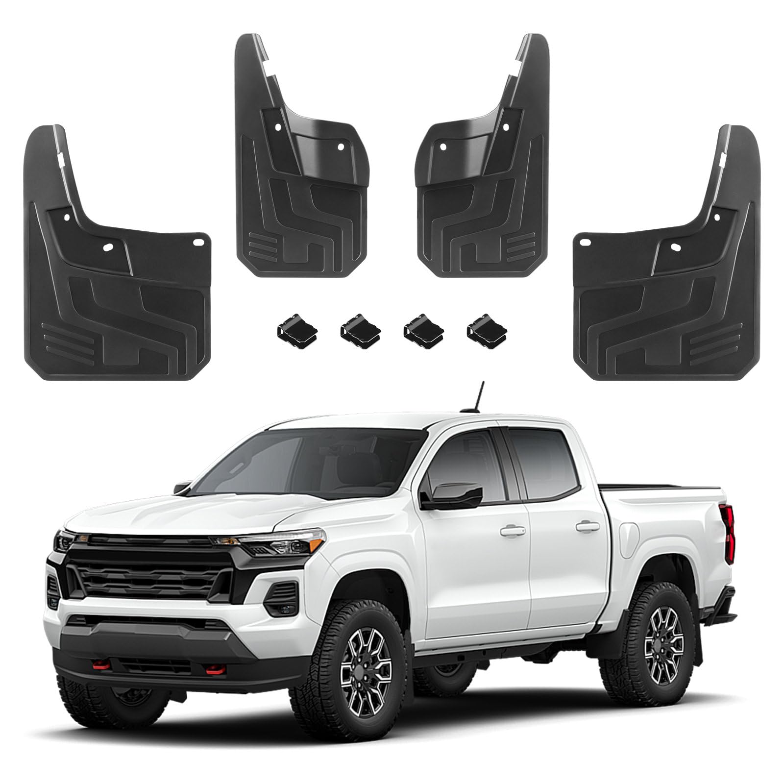 TECHPICCO Mud Flaps Compatible with Chevy Colorado Z71 WT LT 2023 2024 ...