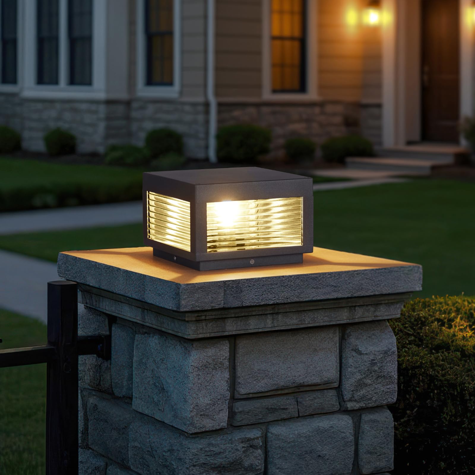 MVBT Post Light, 9.8" Outdoor Pillar Lights Modern Fence Cap Deck Lamp ...