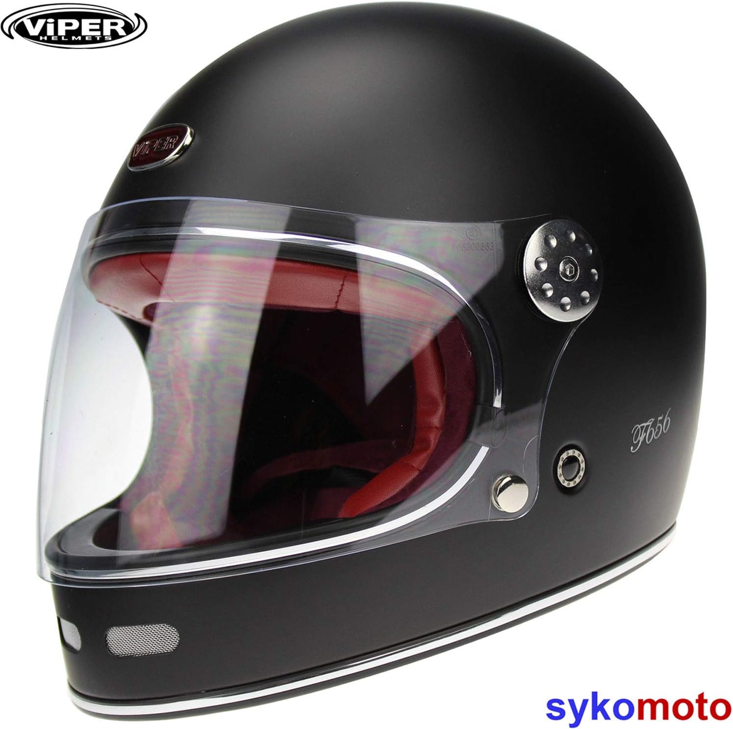 VIPER F656 INTEGRALHELM GLASFASER RETRO VINTAGE ECE ZERTIFIZIERT GRINGO ...