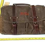 Mens Messenger Bag 15.6 inch Waterproof Vintage Genuine Leather Waxed ...