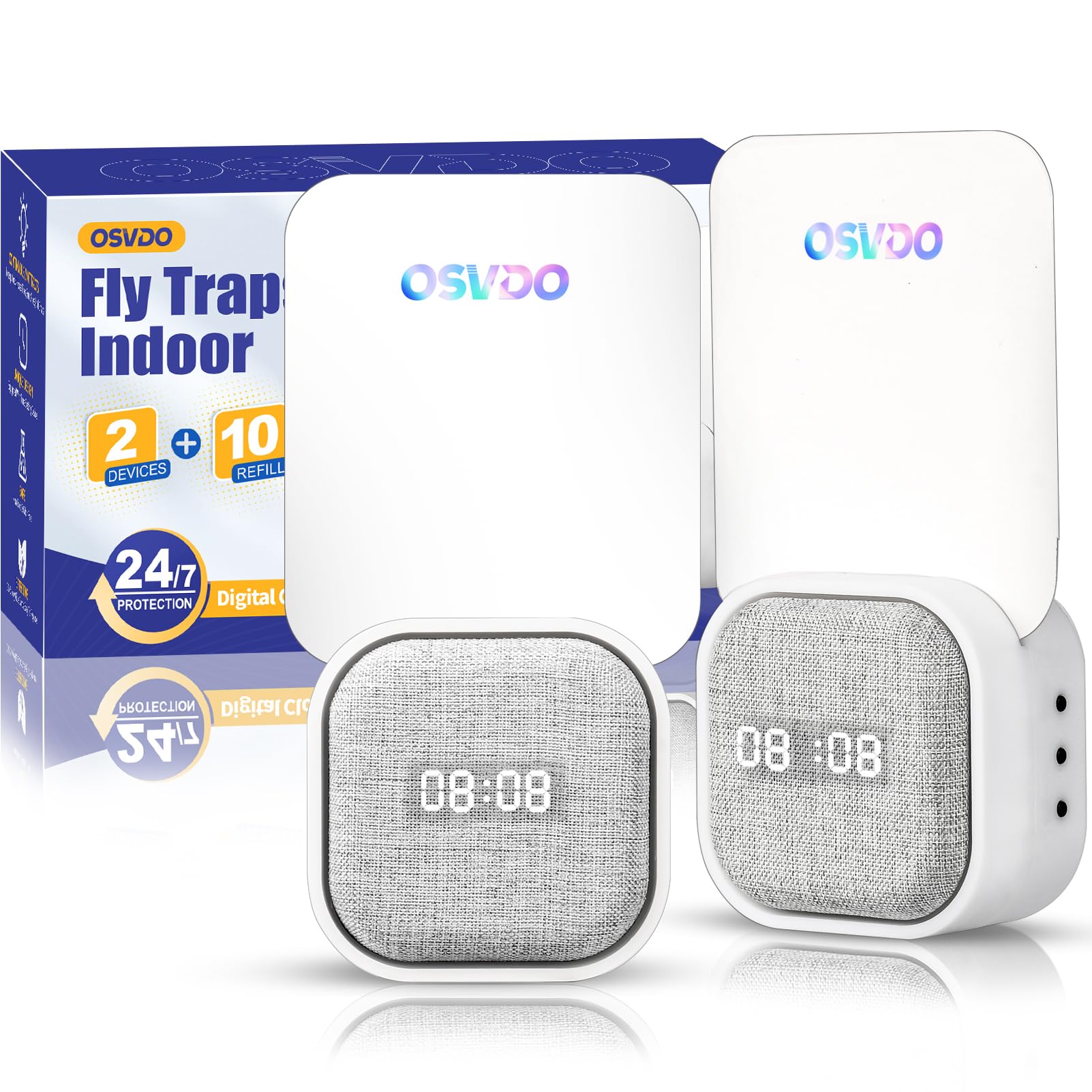 Fruit Fly Traps for Indoors, 2 in 1 Flying Insect Traps with Digital ...