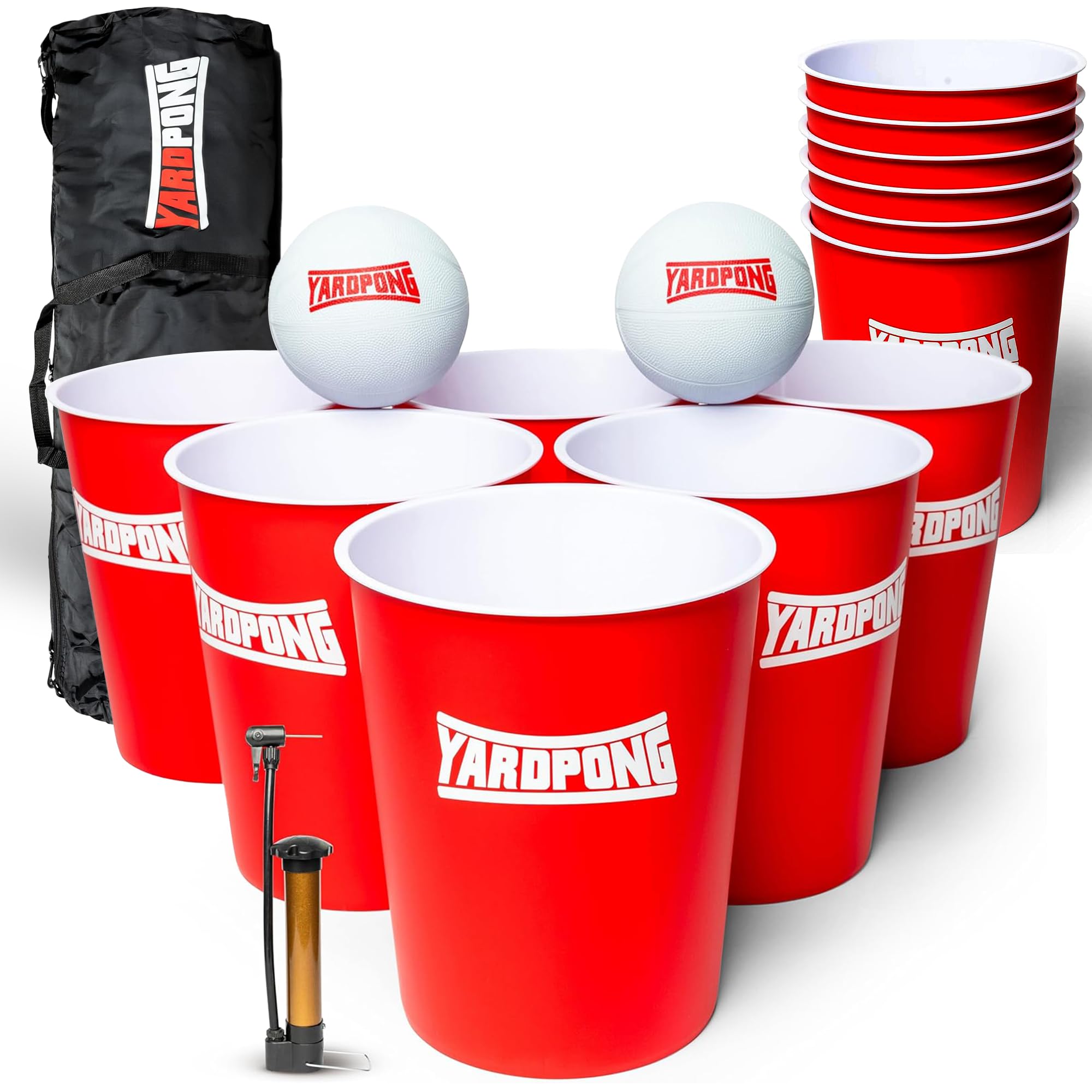 Yard Pong X Basket Ball Game with Durable Balls and Buckets Outdoor ...