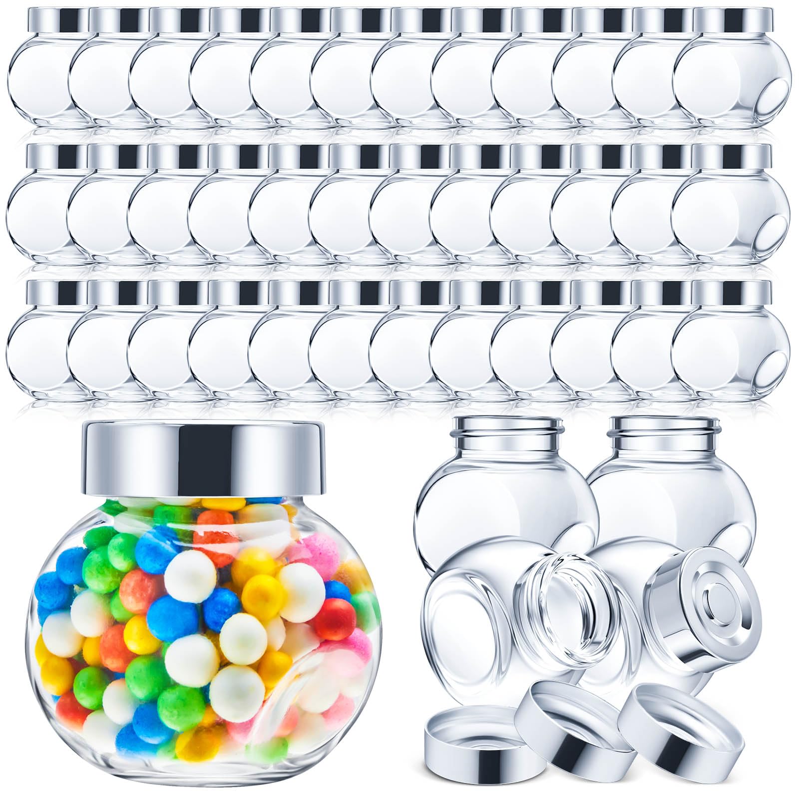 Umigy Mini Glass Jars with Lids 1.7 oz Mini Candy Tiny Mason Jars Small ...