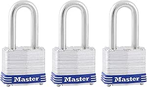 Master Lock 3TRILF Outdoor Padlock with Key, 3 Pack Keyed-Alike - Set ...