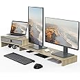 Amazon.com: Fenge Computer Monitor Riser Stand with Drawer for 2 or 3 ...