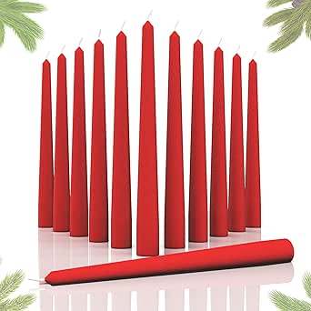 Amazon.com: CANDWAX 12 inch Taper Candles Set of 12 - Dripless and ...