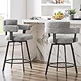 Amazon.com: FERFALDER Counter Height Bar Stools with Full Back – Swivel Counter Stools Set of 2 ...