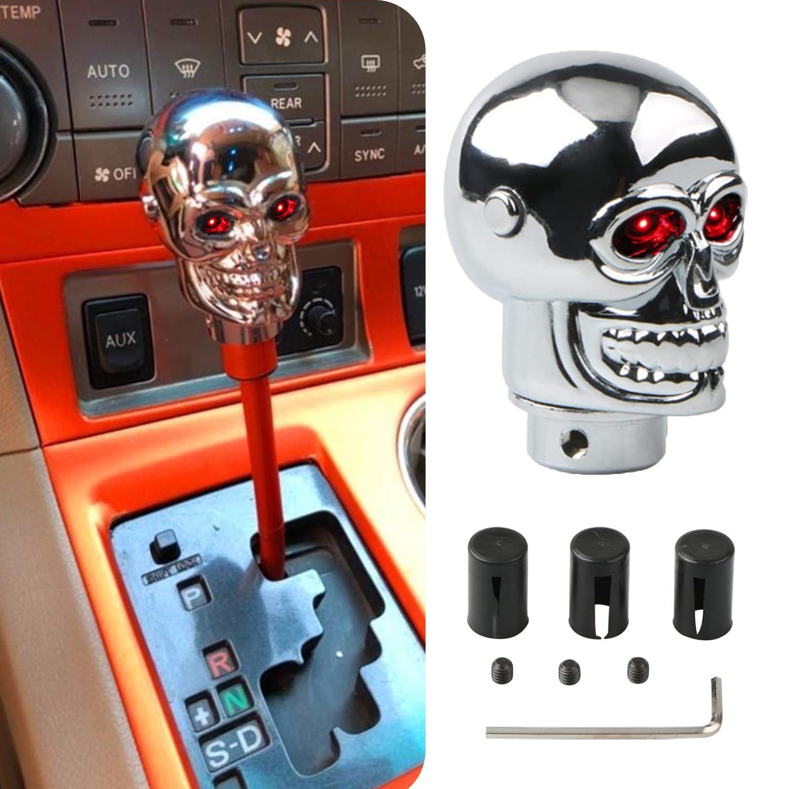 Flygun 1 PC Car Modified Gear Shift Head, 1.68" x 2.67" Alloy Cool 3D ...