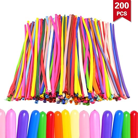Amazon.com: Faxco 200Pcs Colored 260q Long Balloons For Balloon Animals ...