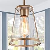 Optimant Lighting Gold Pendant Lighting for Kitchen Island, Modern Cage ...