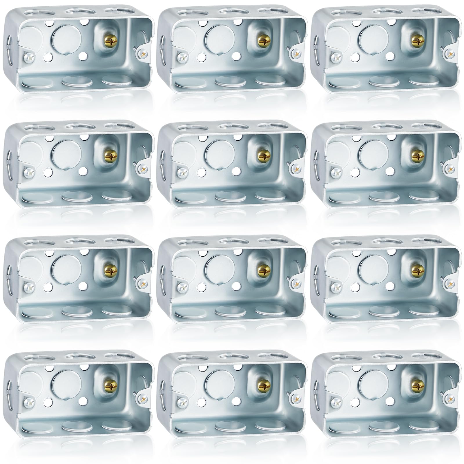 Copkim 12 Pcs Electrical Box Junction Box Galvanized Steel Metal ...