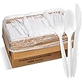Amazon.com: 1,000 Plastic Disposable Cutlery Bulk Variety Pack White ...