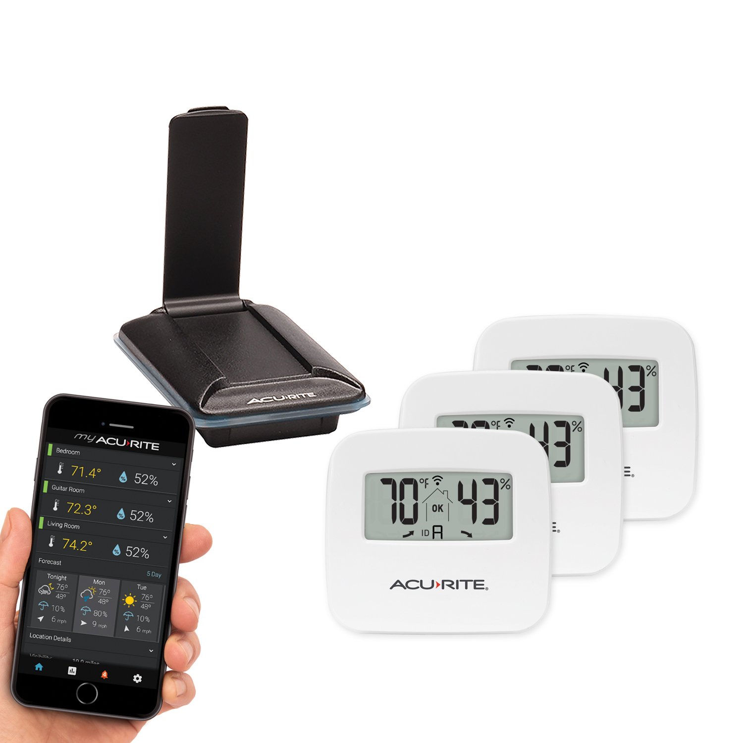 AcuRite 01166M 3-Sensor Indoor Temperature and Humidity Remote ...