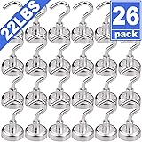 Magnetic Hooks, 10kg+ Holding Power Neodymium Magnet Hook with 3 Layers ...