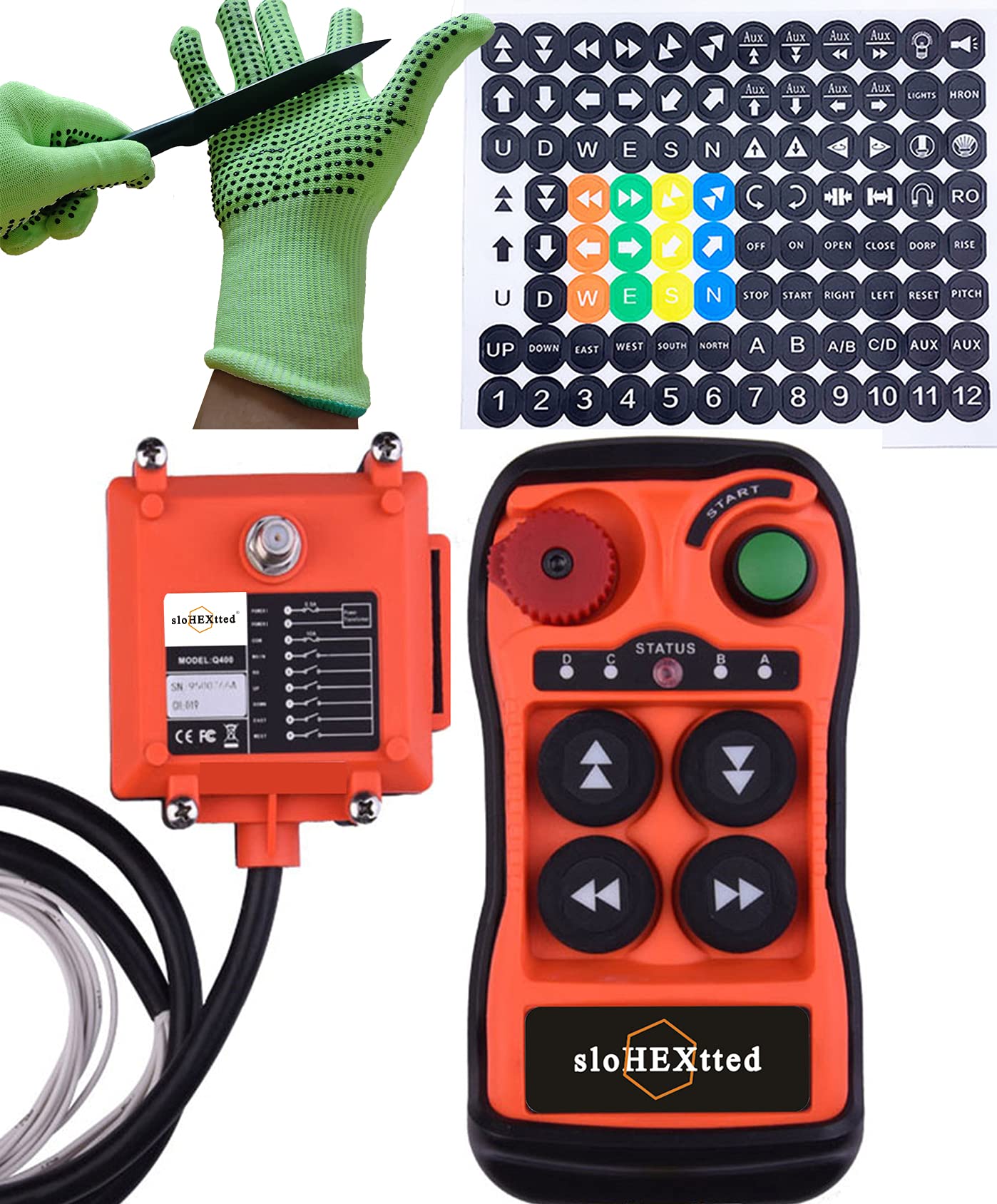 4 Channel Button Wireless Crane Remote Control Kit 12V 24V Radio ...