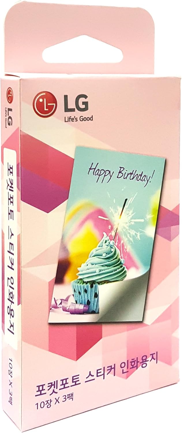 LG Pocket Photo Zink Ink Sticker Printer Paper 30 Sheets 2x3 For PD221 PD239 Android IOS lg-pocket-photo-zink-ink-sticker-printer-paper-30-sheets-2x3-for-pd221-pd239-android-ios