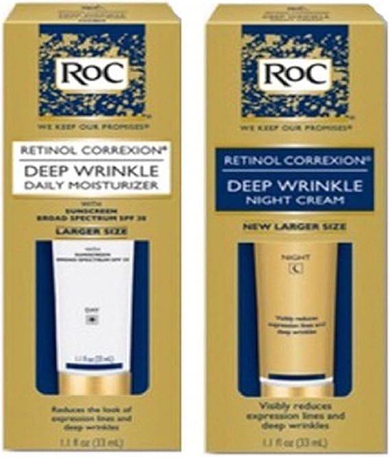 Roc Retinol Correxion Deep Wrinkle Night Cream, and Daily Moisturizer ...
