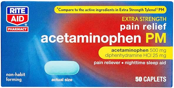 Amazon.com: Rite Aid Extra Strength Pain Relief, Acetaminophen PM ...