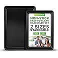 Amazon.com: NutriChef 2-Piece Non-Stick Black Cookie Sheets - Versatile ...