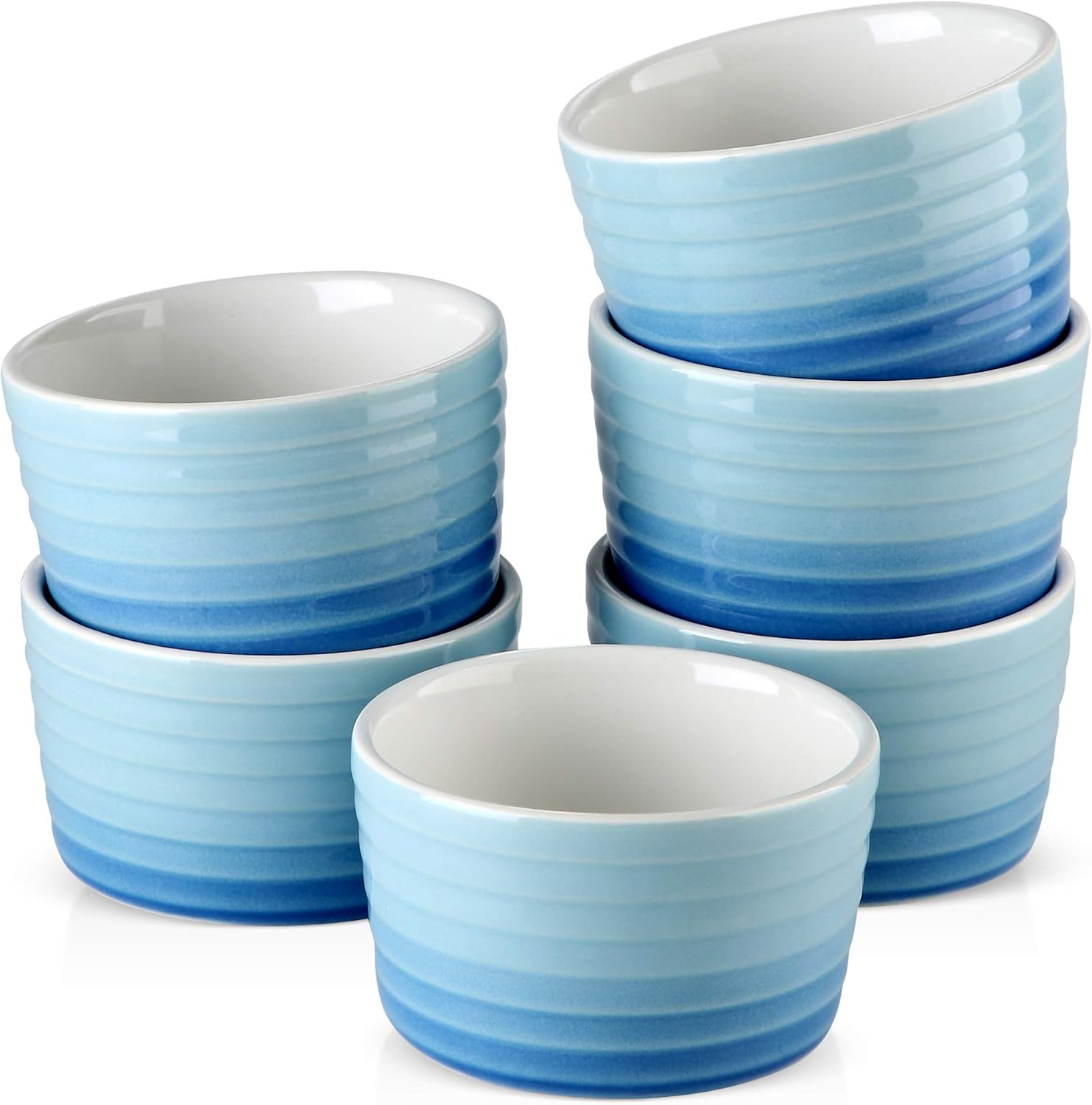MALACASA Series Ramekin 300ML Porcelain Ramekins Dishes Set Of 6 MALACASA Series Ramekin 300ML Porcelain Ramekins Dishes Set Of 6