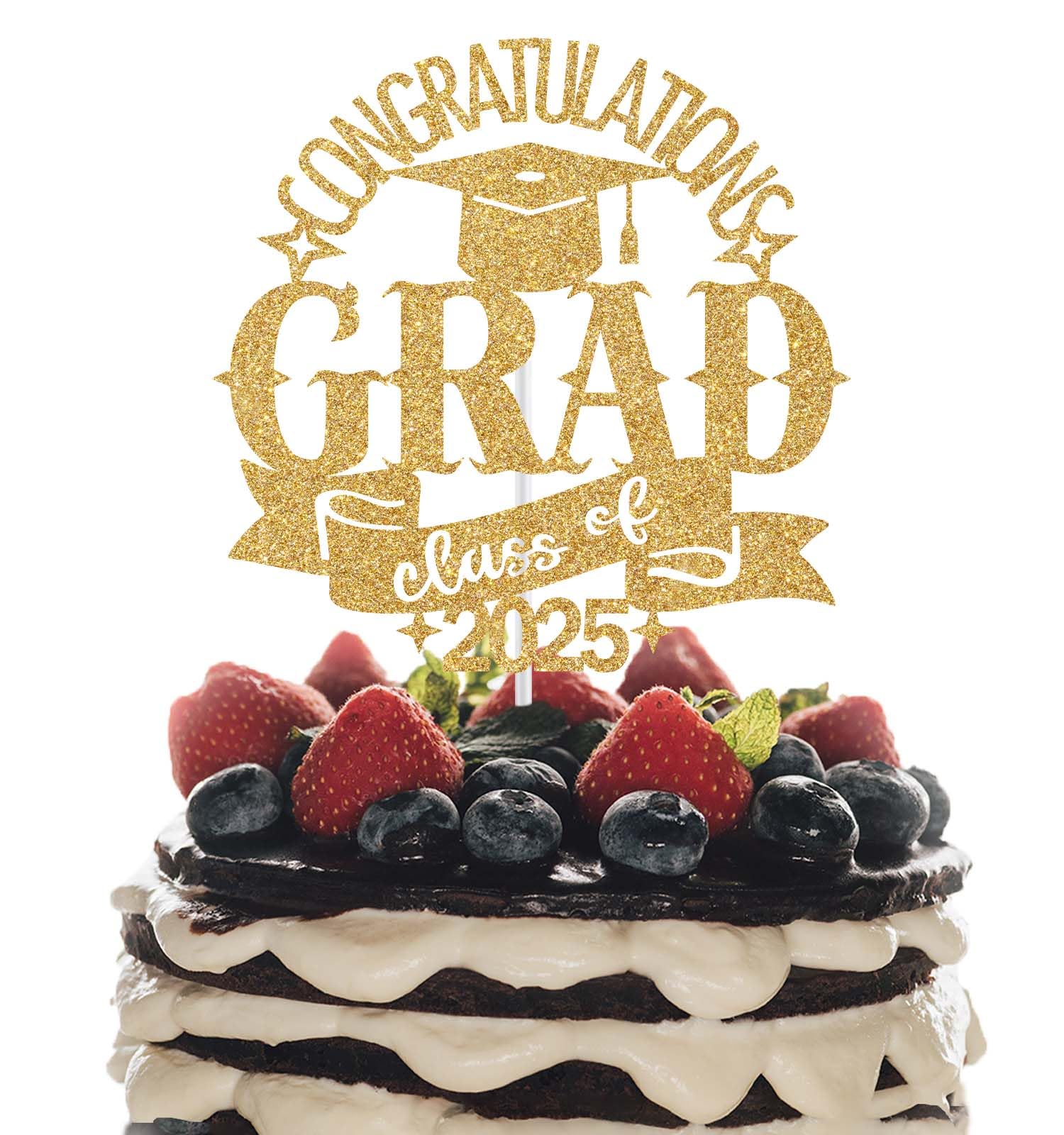 Congratulations Grad 2025 Cake Topper, Class of 2025 Cake Decor, Happy ...