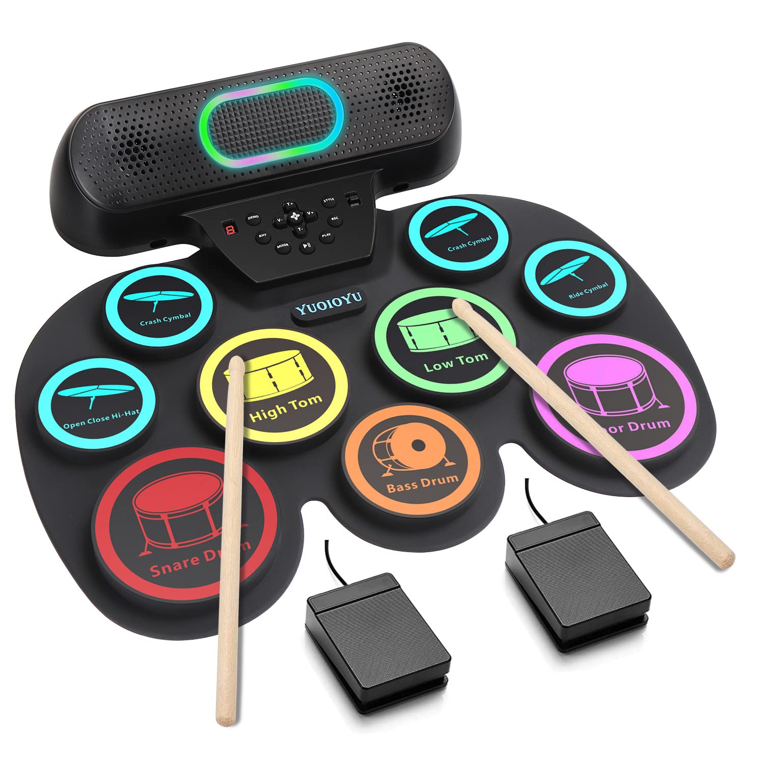 Mua Electronic Drum Set - YUOIOYU Electric Drum Set Roll Up Potable ...