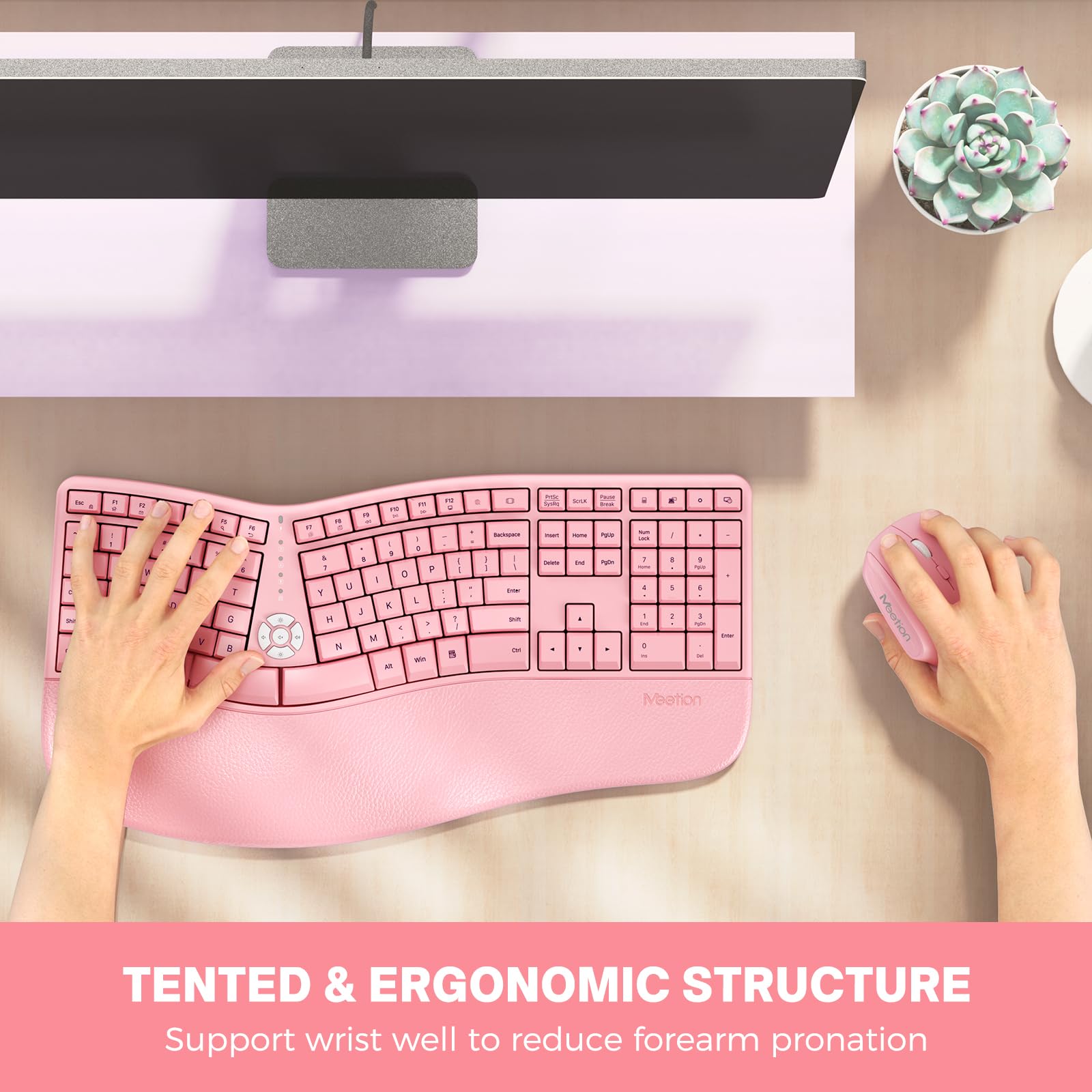 Mua MEETION Ergonomic Wireless Keyboard and Mouse, Ergo Keyboard with ...