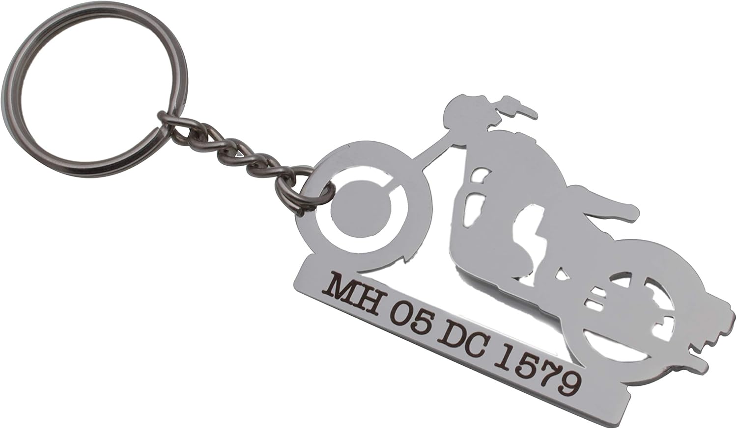 Silver Pebbles Customized Bike Keychain Steel, Engraved Keychain, Bike ...