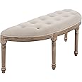 Amazon.com: VONLUCE Half Moon French Vintage Bench with Padded Seat ...