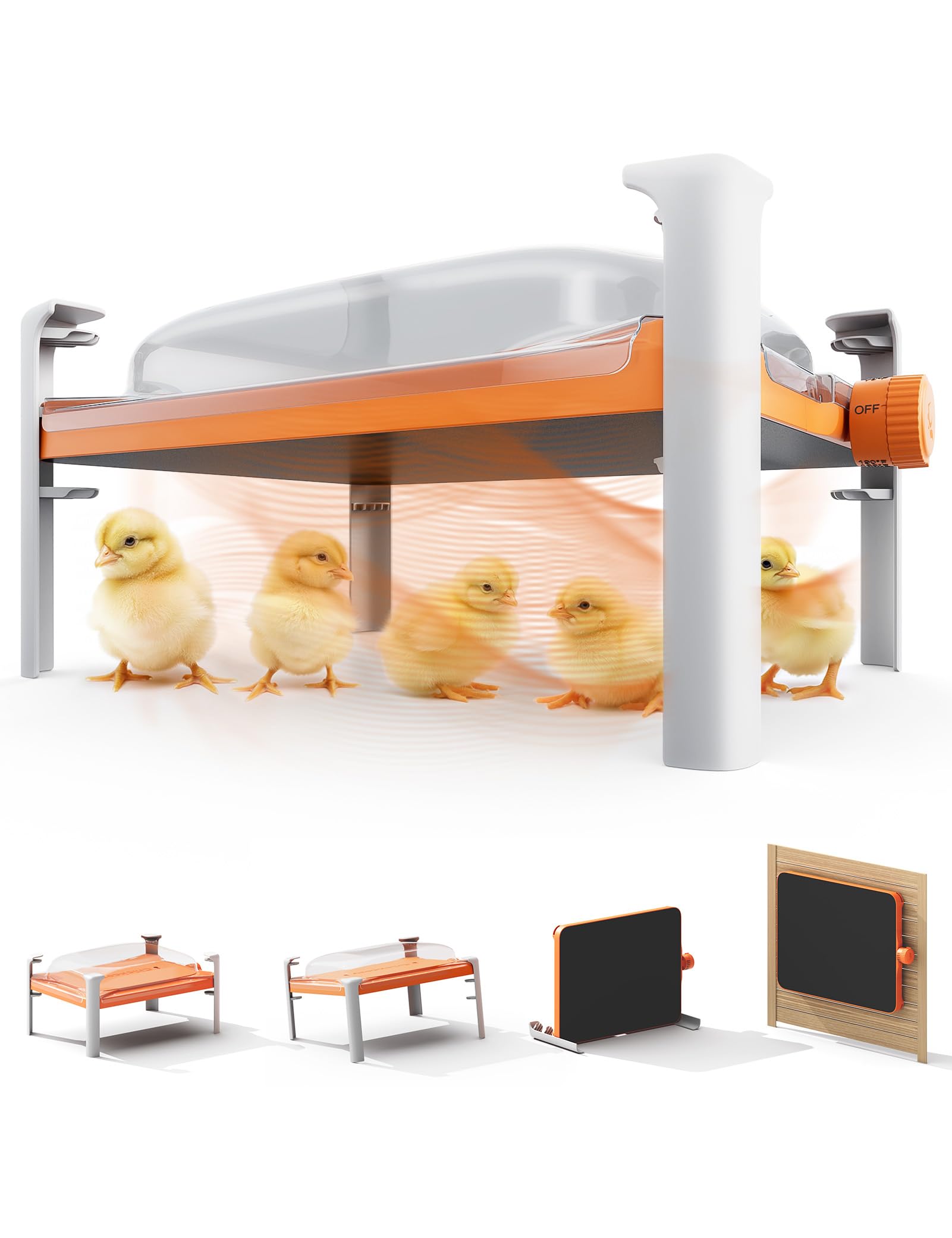 Smart Chicken Coop Heater, 200 Watts Chick Brooder Heating Plate Built ...