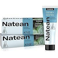 Amazon.com : Natean Clean + Whiten Fluoride Whitening Toothpaste, Clean ...