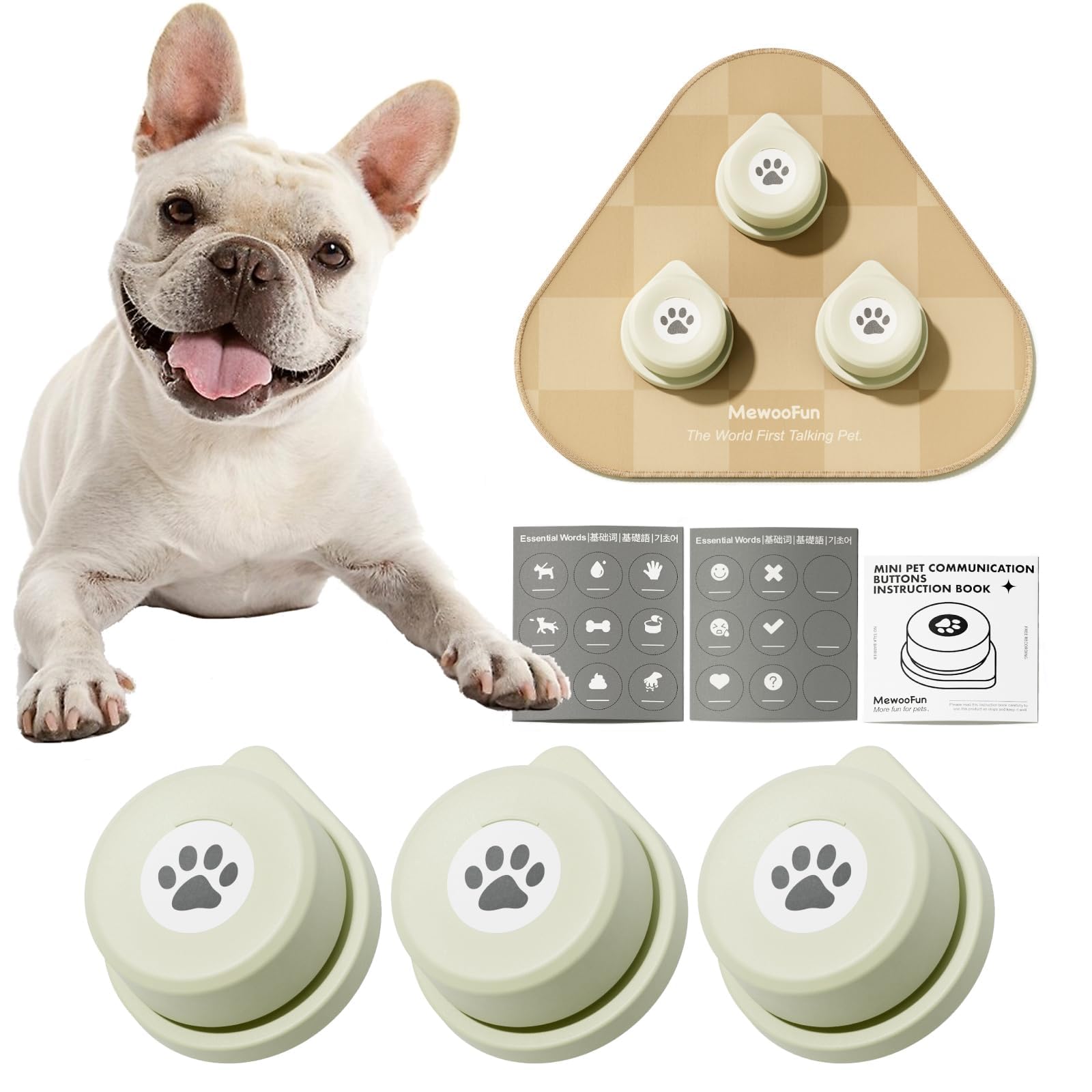 MEWOOFUN Mini Dog Buttons for Communication Starter Pack, Dog Training ...