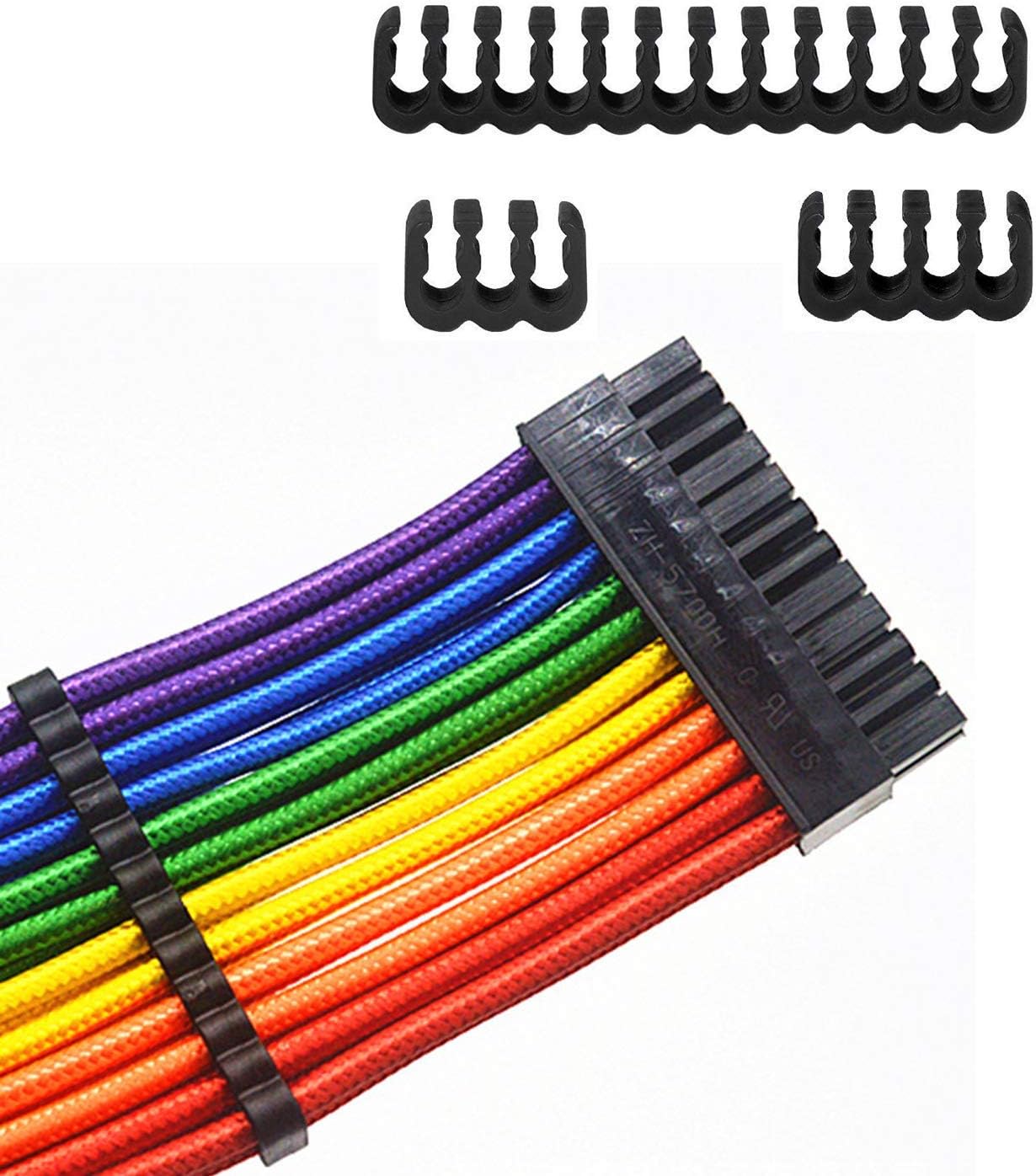 48 Pieces Cable Comb Kit for 3 mm Cable Gesleeved Black Including 8 ...