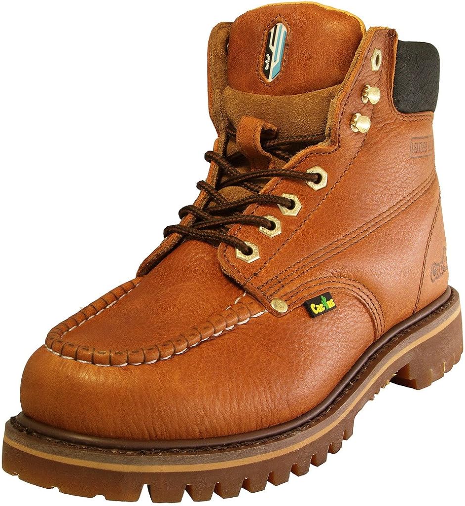 Amazon.com | Cactus Men's 6" Leather Moc Toe Boot | Industrial ...