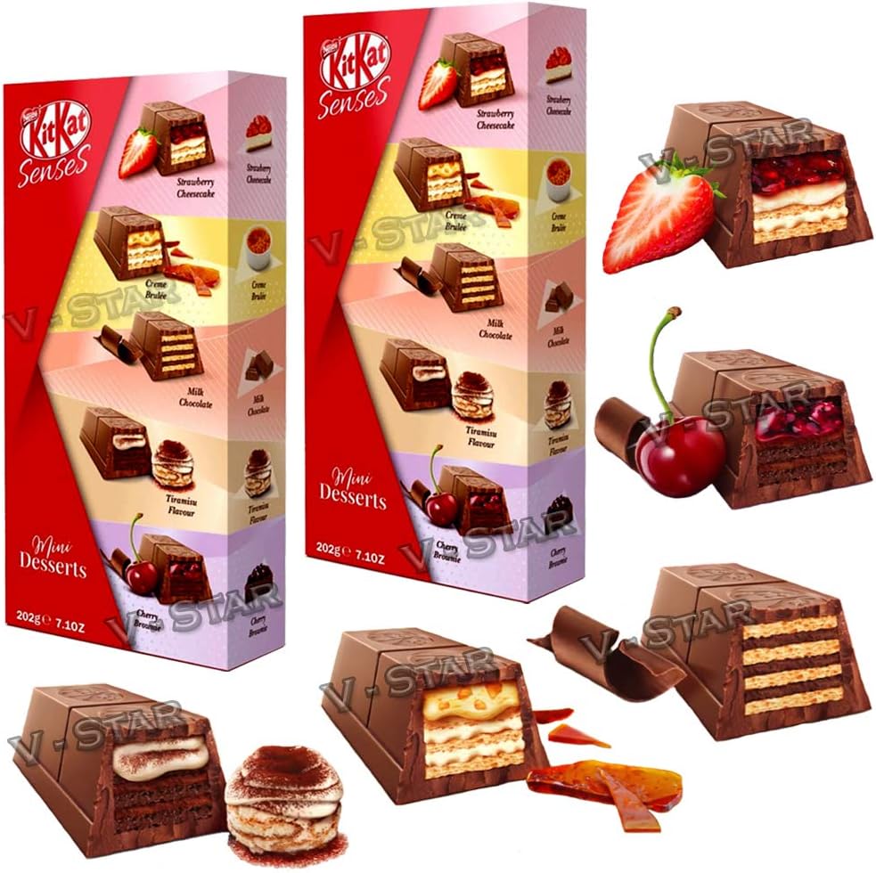 2 x Box of Nestle KIT KAT Senses Mini Desserts Chocolate Box (202g ...