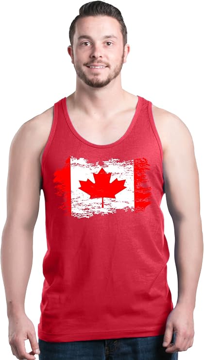 shop4ever Canadian Flag Men's Tank Top Canada Tank Tops Small Red ...