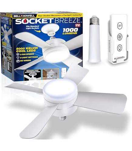 E27 Light Socket Fan 10 Inch Socket Ceiling Fan With Light - Remote ...