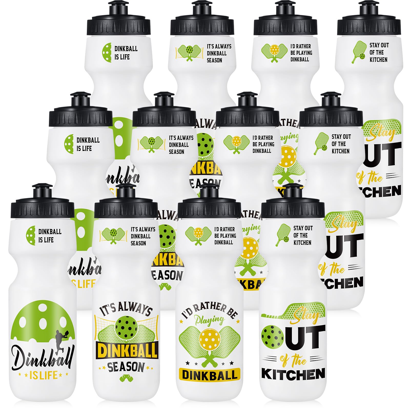 Maxdot 12 Pcs Funny Dinkball Water Bottle Bulk 26 oz Reusable Sports ...