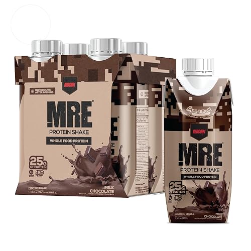REDCON1 MRE Ready to Drink Protein Shakes, Milk Chocolate - Sugar-Free ...