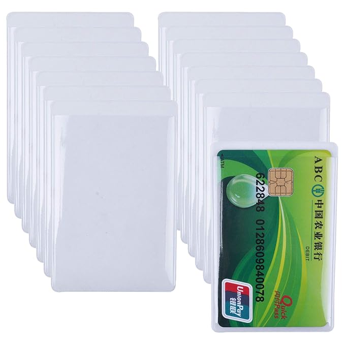 15pcs Card Holders Plastic Credit Card Holders ID Card Protector ...