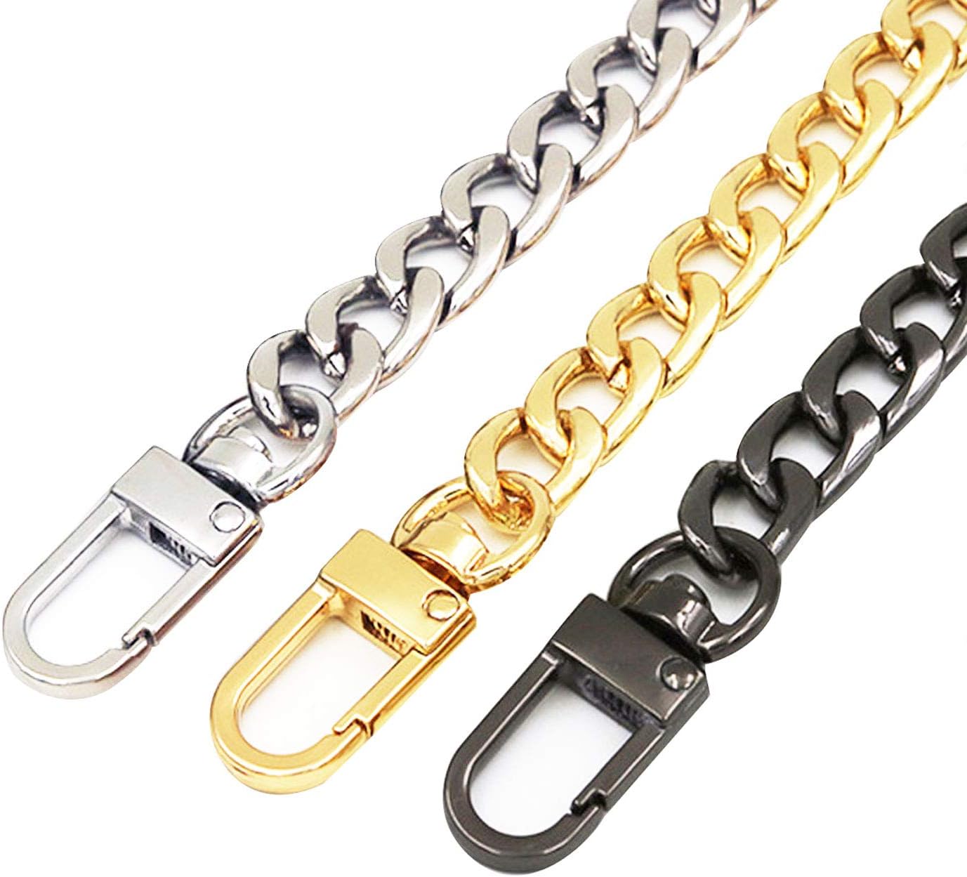 3 Pieces Handbag Chain Straps Bag Strap Replacement Metal Purse ...
