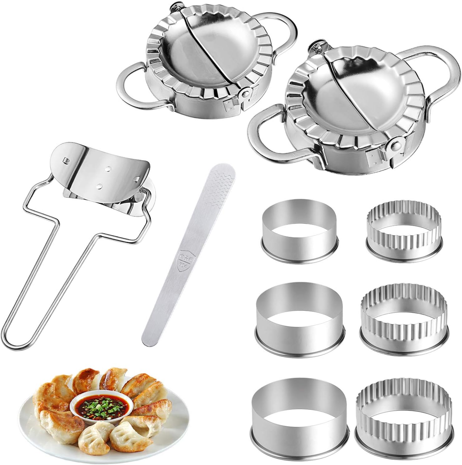 Amazon.com: 10 Pieces Stainless Steel Dumplings Maker Set, Dumpling ...