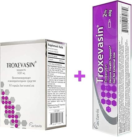 Amazon.com: Bundle of Troxevasin (50 Capsules) and Troxevasin Gel 40g/1 ...