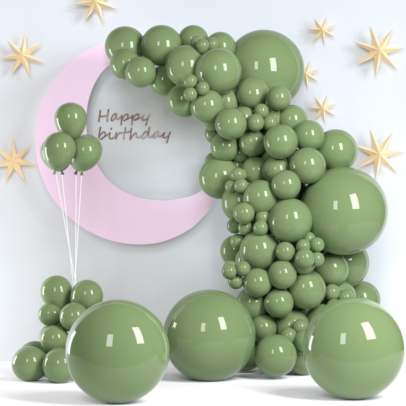 Sage Green Balloons, 140pcs 18 12 10 5 Inch Different Sizes Pack Party ...