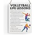 Amazon.com : Volleyball Life Lessons Wood Sign Inspirational Volleyball ...