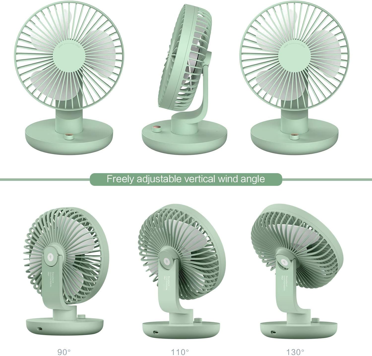 SmartDevil Oscillating Desk Fan, Battery Operated Table Fan, Fan with ...