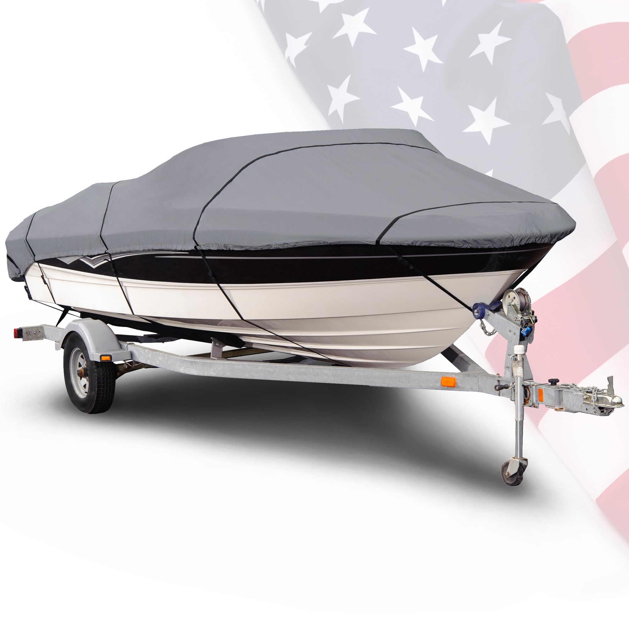 Budge American Flagship Boat Cover, Fits V-Hull Fishing Boats, Gray, 22 ...